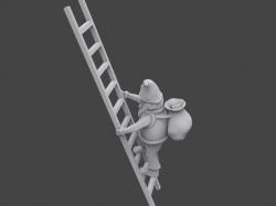 Santa on ladder 3D print model | Page 1 | STLFinder