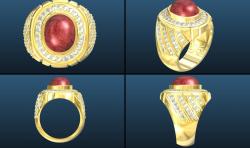 Mens Ruby Ring 3D print model | Page 1 | STLFinder