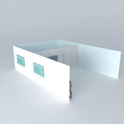 aluminium frame glass door and partition top will be fix sketchup 3D ...