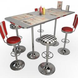 retro bar table and stools 3d models 【 STLFinder