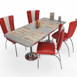 american diner table and chairs 3d models 【 STLFinder