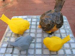 wood carving pattern with three crosses on a small block of wood 1 4 3D ...