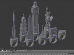 famous landmarks ring pack 3d models | Page 1 | STLFinder