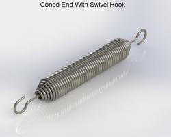 coned end tension extension spring with swivel hook 3D Models | Page 1 ...