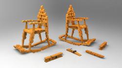 Rocking Chair Model Made Of Wooden Clothes Pegs 3D Models | Page 1 ...