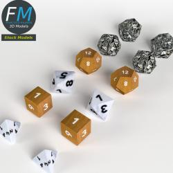6 6 rpg d amp d dice set collection uv mapped with uv layout and sample ...