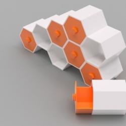 modular hex drawers 3d models 【 STLFinder
