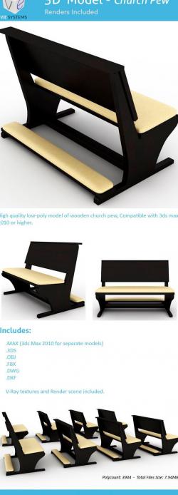 church pew dimensions 3d models 【 STLFinder