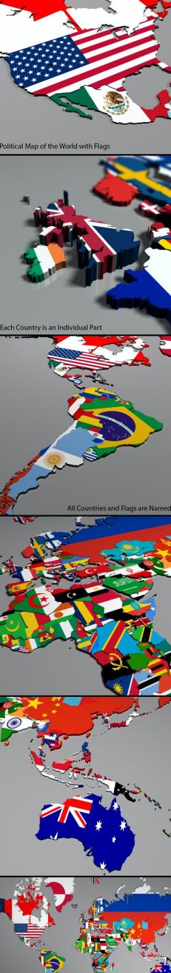 printable world map with flags 3D Models | Page 1 | STLFinder