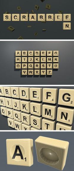 scrabble tiles in a game 3d models 【 STLFinder