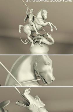 Saint George Sculpture - Free 3D Model | STLFinder