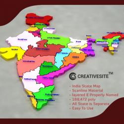 india map with state outline 3D Models | Page 1 | STLFinder