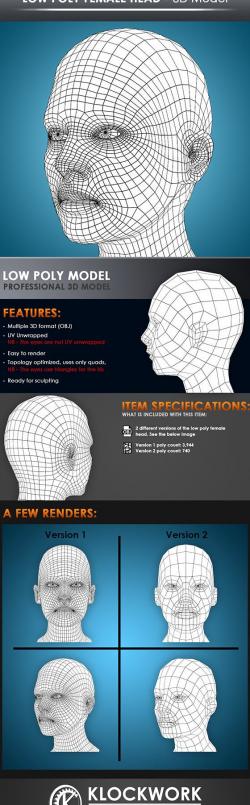 low poly female head mesh 3D Models | Page 1 | STLFinder