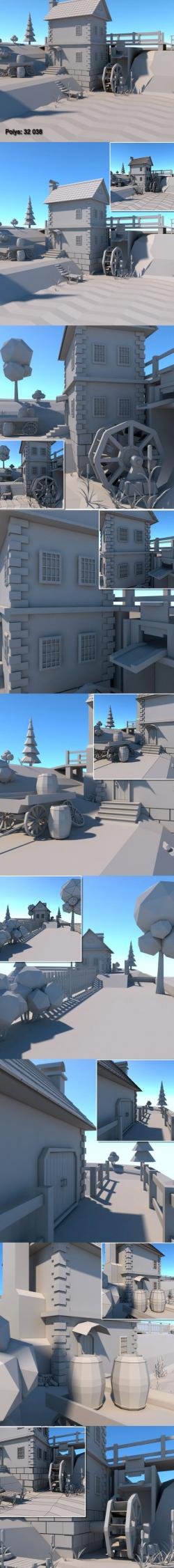 watermill 3d models 【 STLFinder