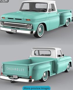 1966 chevy c10 stepside short bed wheel spaced quarter 3D Models | Page ...