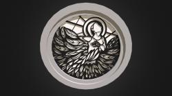 guardian angel stained glass angel fabric panel cotton 1 yd x 44 by qt ...