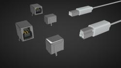 usb 3 typ b male and female connector 3D Models | Page 1 | STLFinder