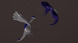 explosive birth lugia vs legendary birds with led pokemon resin statue ...