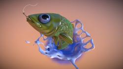 cobble bed stream dweller male guarding incubation fish 3D Models ...