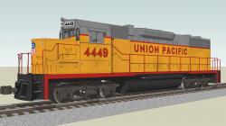 union pacific locomotive model and santa fe with box cart train set ...