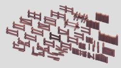 wooden fences minecraft 3d models 【 STLFinder
