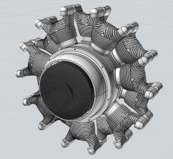 twin row 14 wasp jr radial engine 3d models 【 STLFinder