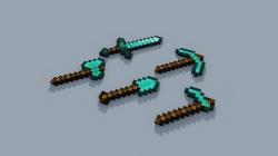 minecraft diamond items 3d models 【 STLFinder