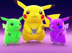 pikachu from pokemon but she wear a diaper with a pacifier with a wet ...