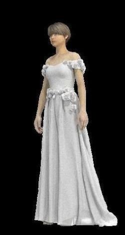 printable bridal dress guess the dress silhouette template 3D Models ...