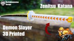 free demon slayer zenitsu 12 scale papercraft template 3D Models | Page ...