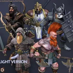 Dwarves Warriors Light Version Low-poly 3D model - Free 3D Model ...