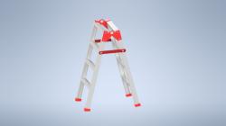 tangga lipat heavy duty ladder foldable aluminum load 500kg 9 step 3D ...
