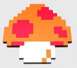 mario mushroom 3d sprite v2 【 STLFinder