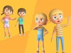 clipart cute girl and boy scientist cartoon images 3D Models | Page 1 ...