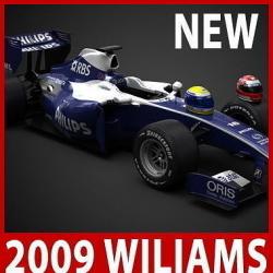 2009 f1 williams toyota fw31 car helmets steering wheel and seat 3d ...