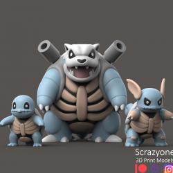 evolution of squirtle 3d models 【 STLFinder