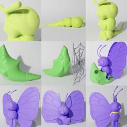 caterpie evolution 3D Models | Page 1 | STLFinder