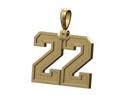 number 22 pendant 3D Models | Page 1 | STLFinder
