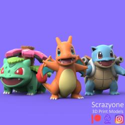 charmander squirtle bulbasaur plush 3D Models | Page 1 | STLFinder