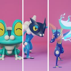 pokemon froakie evolution 3D Models | Page 1 | STLFinder