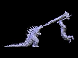 can kong cut godzilla skin of godzilla using beast glove 3D Models ...