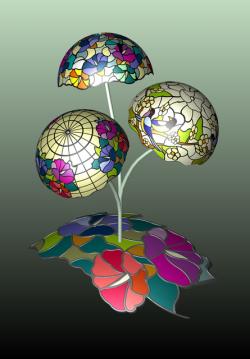 tiffany table ribbed 24 tall 3 bulb lamp base 3D Models | Page 1 ...