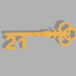 free 21st birthday key dxf files 0 3D Models | Page 1 | STLFinder