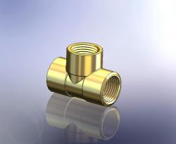 brass female tee metric 10mm 1 0 bubble flare thread fittings 3D Models ...