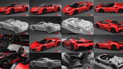 papercraft template ferrari 488 pista vector papercraft 3D Models ...