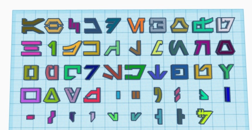 aurebesh alphabet 3d models - BAMAX