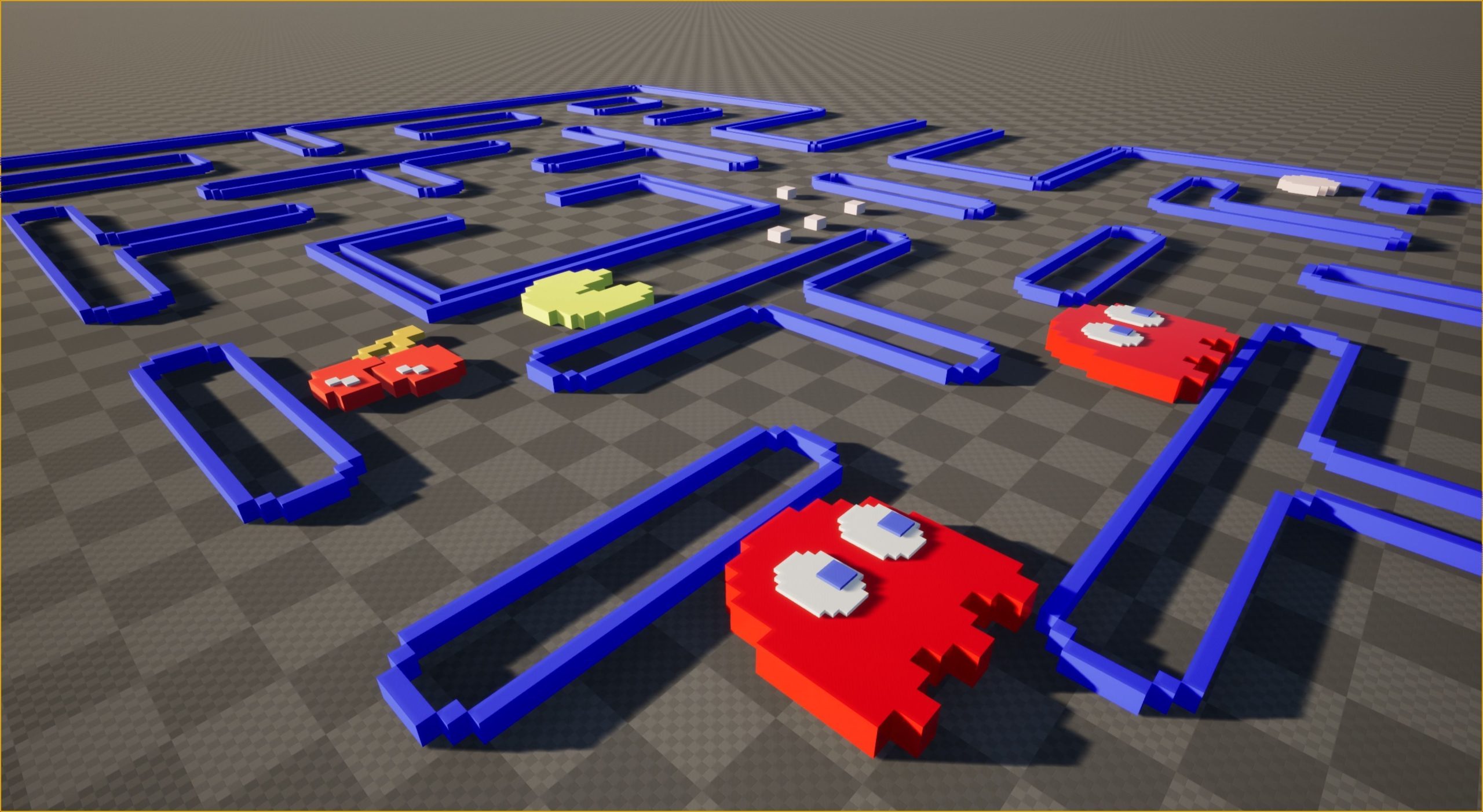 pixel pacman ghosts 3d models - BAMAX